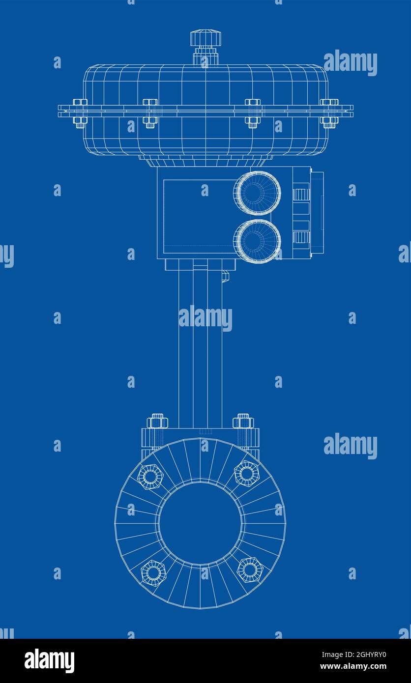 Gate valve drawing Stock Vector Images - Alamy