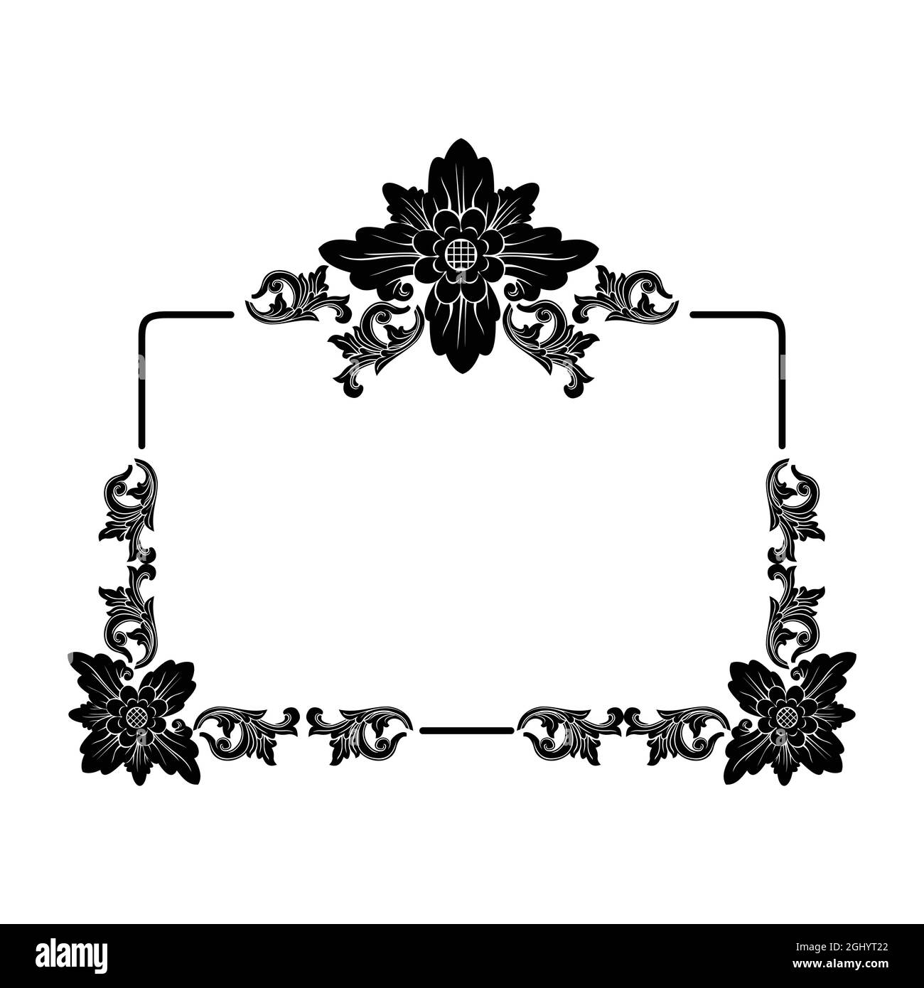 Balinese carving motif frame for invitations, certificates etc Stock ...