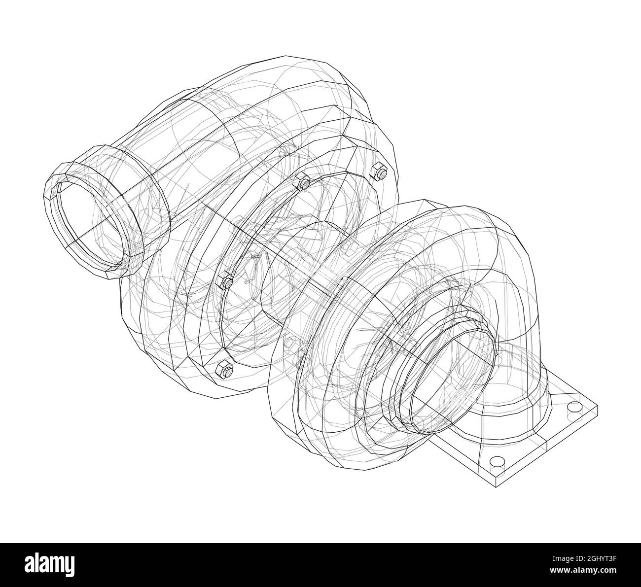 Automobile turbocharger concept outline. Vector Stock Vector Image ...