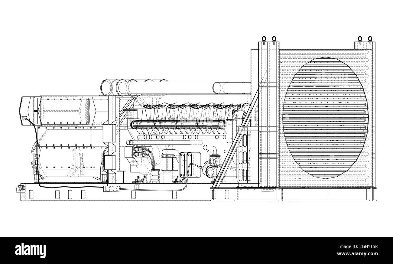 Large industrial diesel generator. Vector Stock Vector Image & Art - Alamy