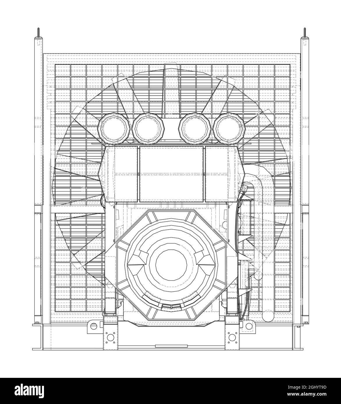 Large industrial diesel generator. Vector Stock Vector Image & Art - Alamy