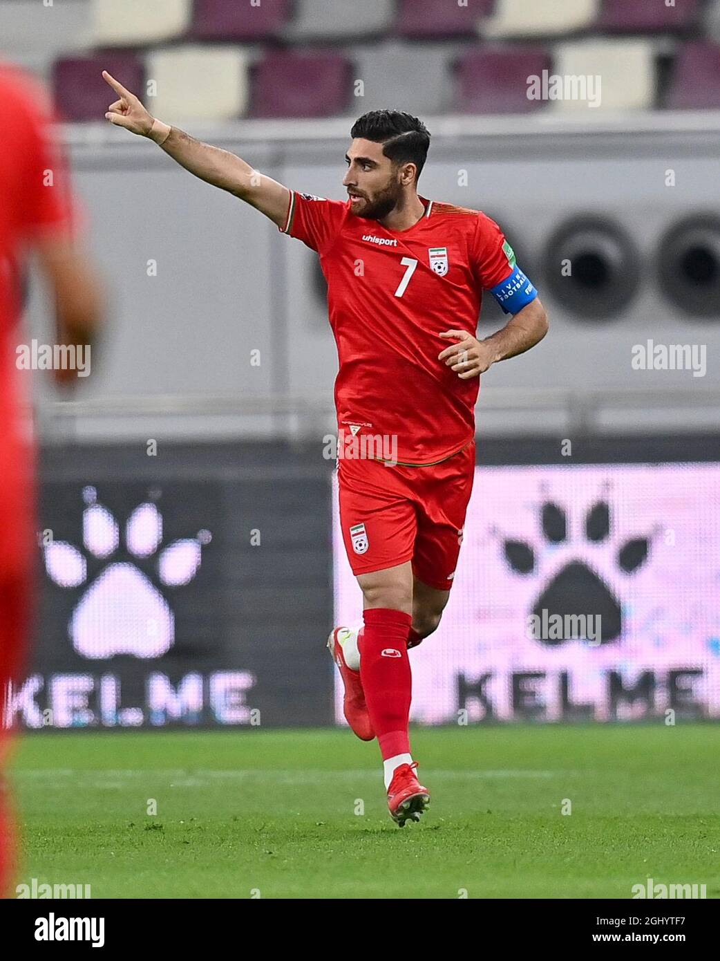 Doha, Qatar. 7th Sep, 2021. Alireza Jahanbakhsh of Iran celebrates ...