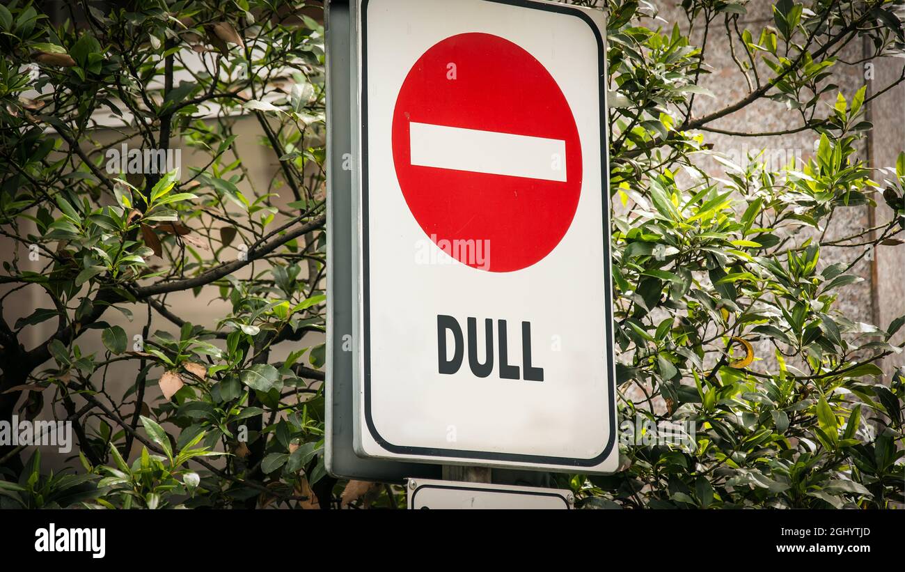 Street Sign the Direction Way to Interesting versus Dull Stock Photo ...