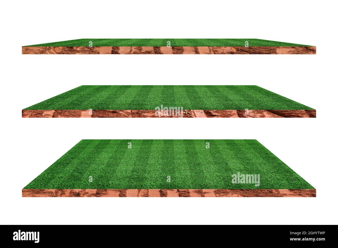 Set of soccer or football field isolated on white background. Objects ...
