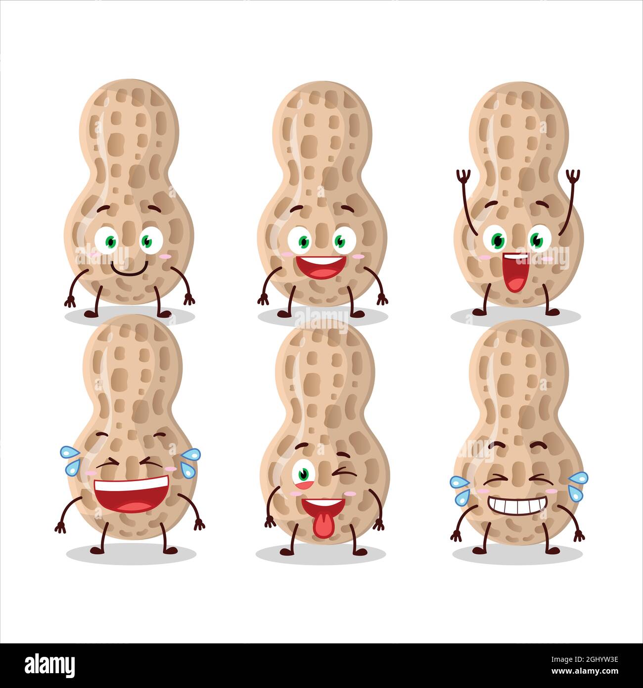Cartoon character of peanut with smile expression. Vector illustration ...