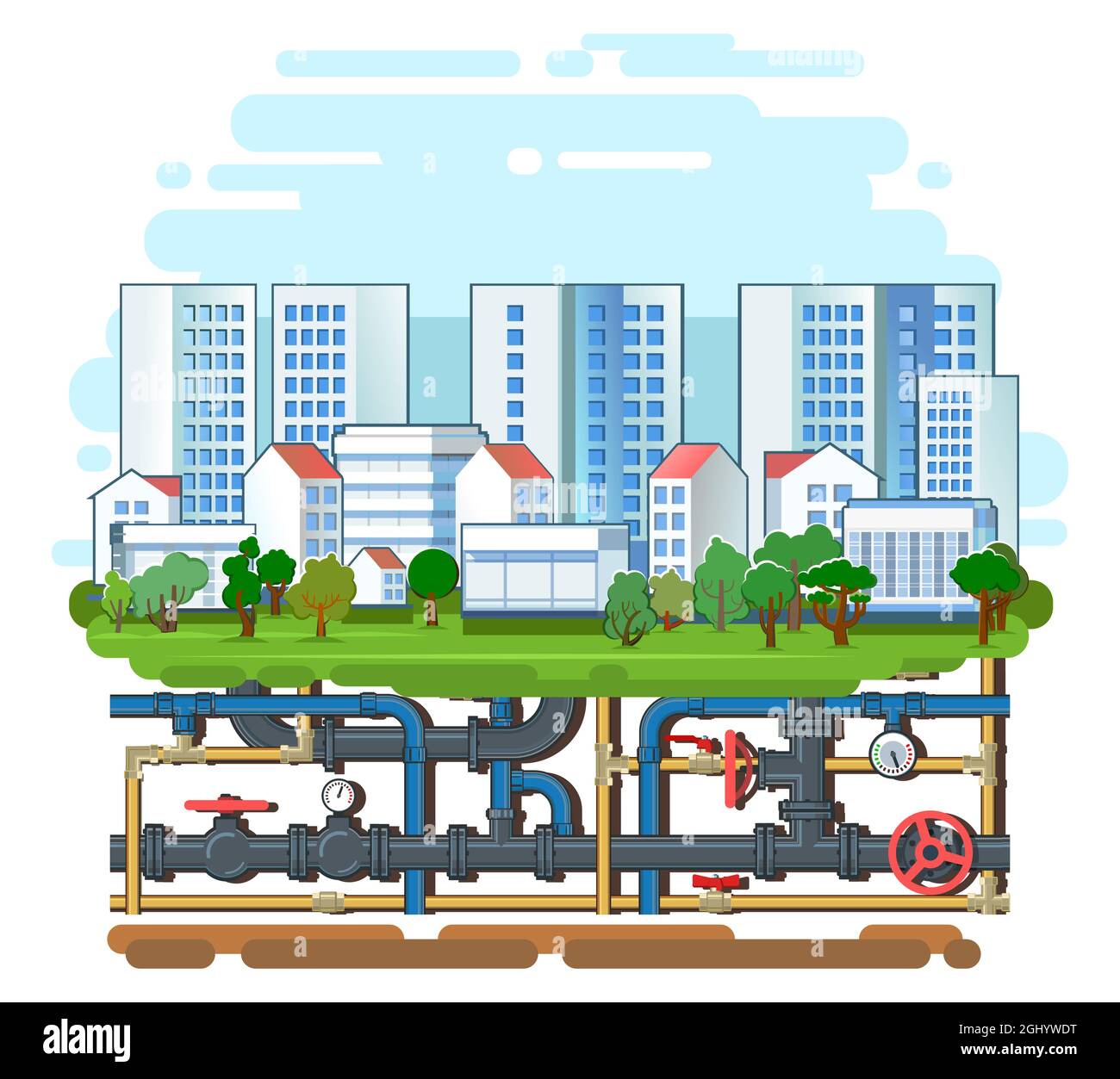 Heating network Stock Vector Images - Alamy