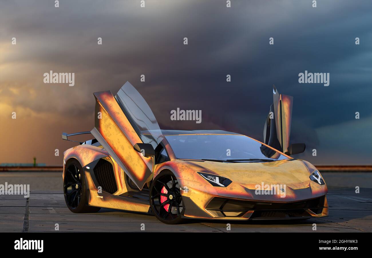 Lamborghini aventador-flagship vehicle Italian manufacturer Stock Photo ...