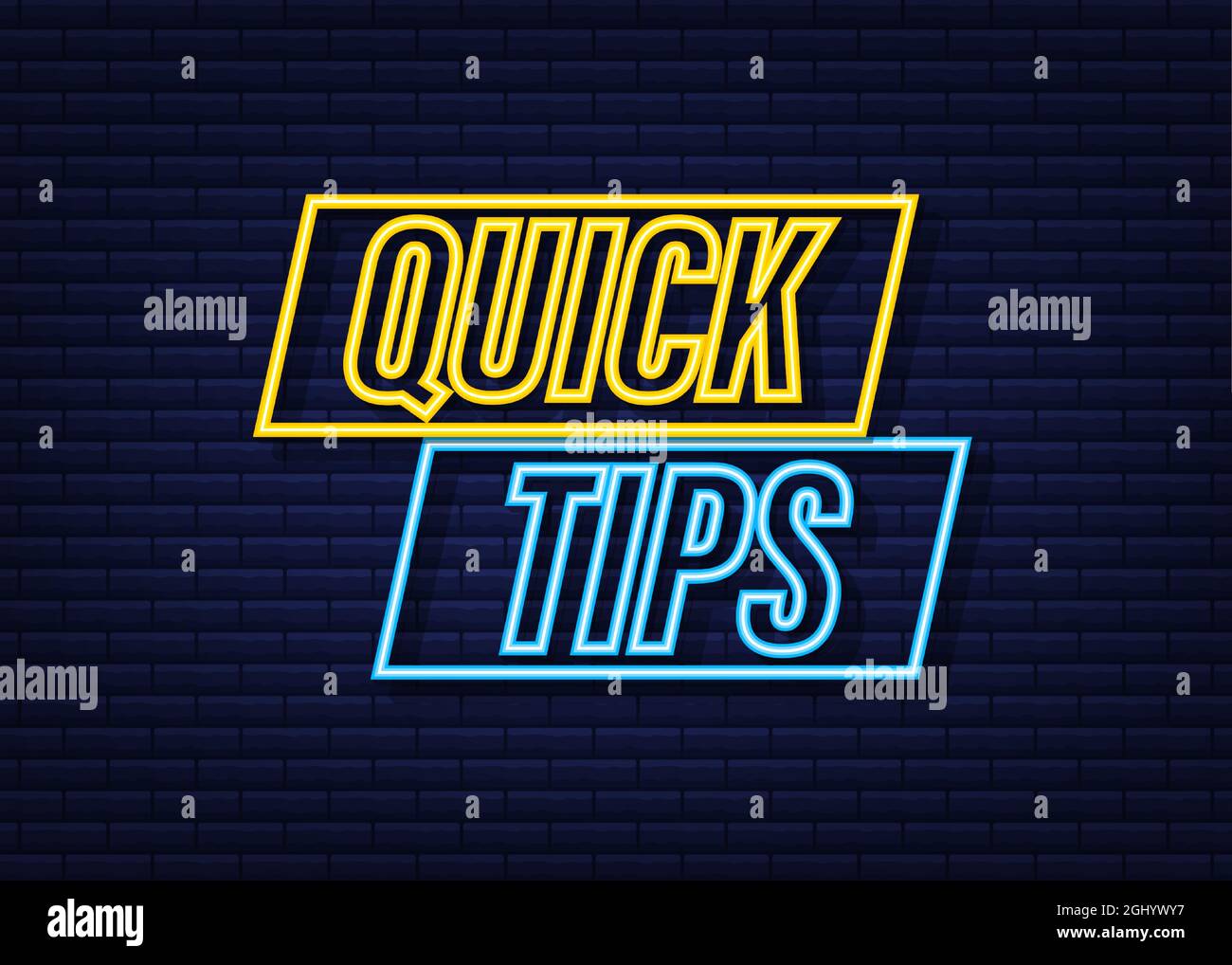 Quick tips neon icon badge. Ready for use in web or print design ...