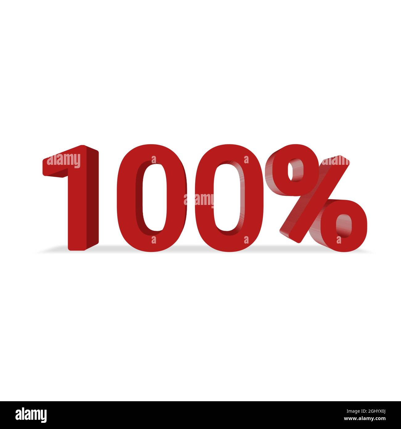 100 percent discount red 3d text over a white background Stock Photo ...