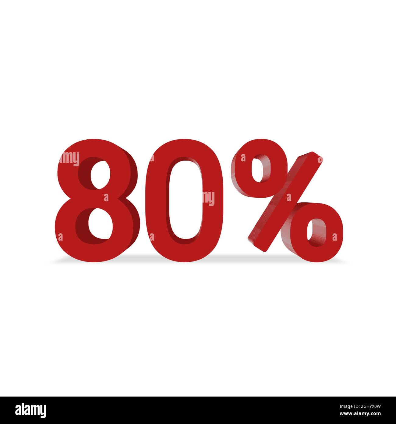 80 percent discount red 3d text over a white background Stock Photo - Alamy
