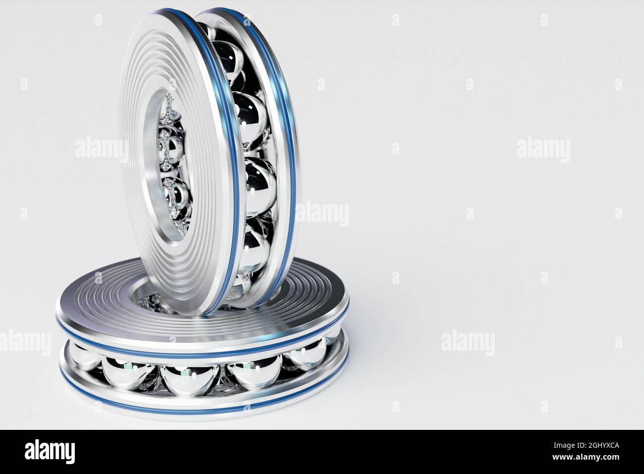 3D illustration set of roller bearing on white background isolated ...