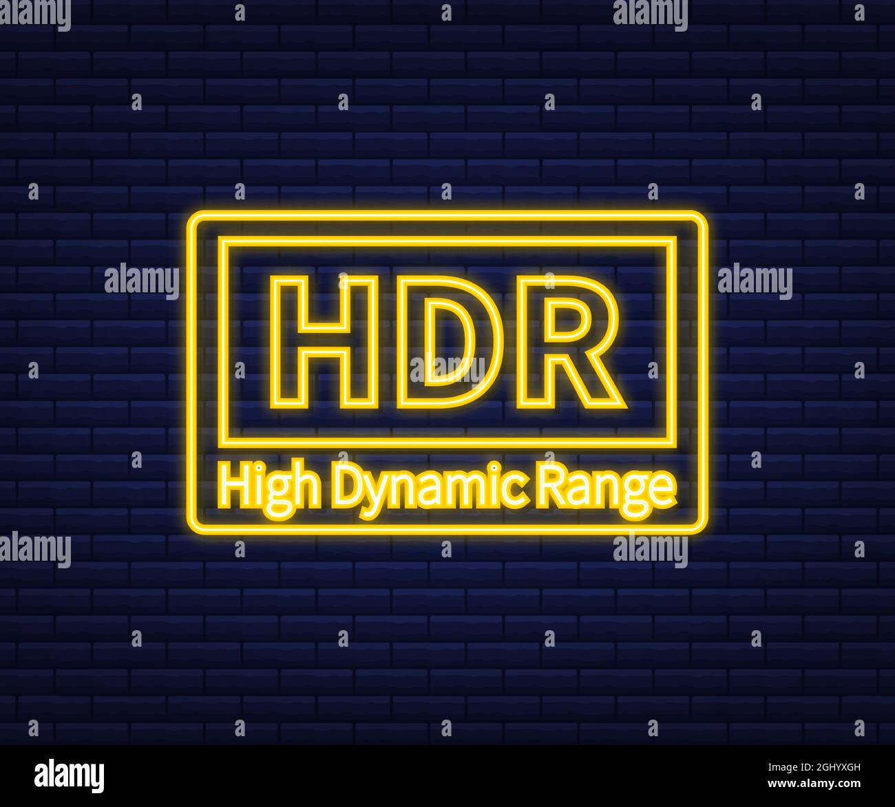 High Dynamic Range Imaging, High definition. HDR. Neon icon. Vector ... High Dynamic Range Imaging, High definition. HDR. Neon icon. Vector ...
