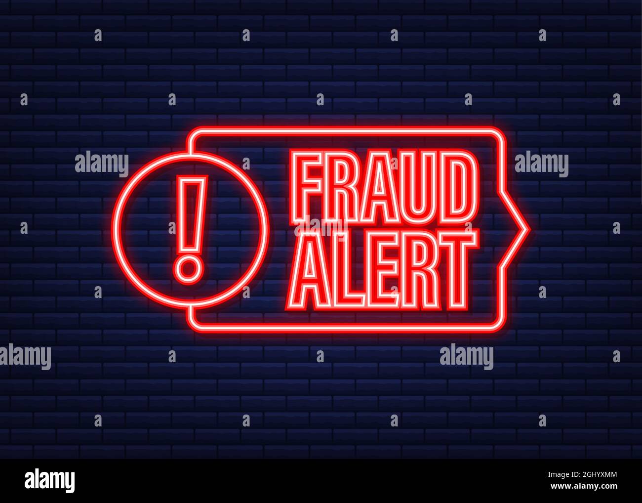 Fraud alert. Neon icon. Security Audit, Virus Scanning, Cleaning ...