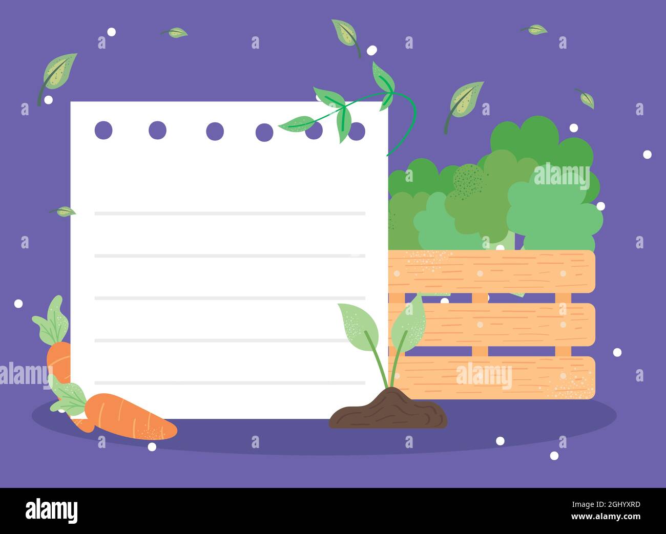wooden basket and paper fresh produce Stock Vector Image & Art - Alamy
