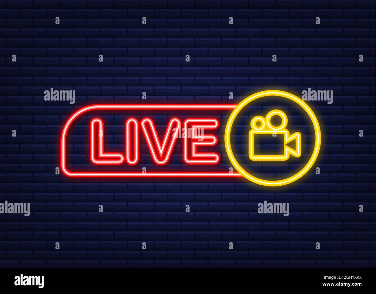 Live streaming logo. Neon icon. Stream interface. Vector stock ...