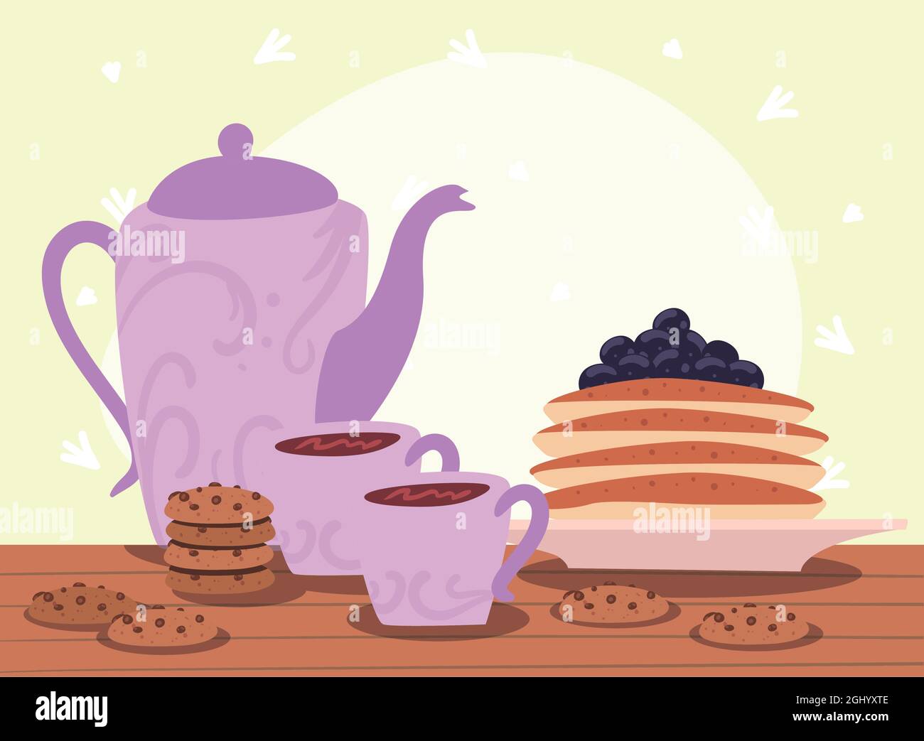 Table pancakes Stock Vector Images - Alamy