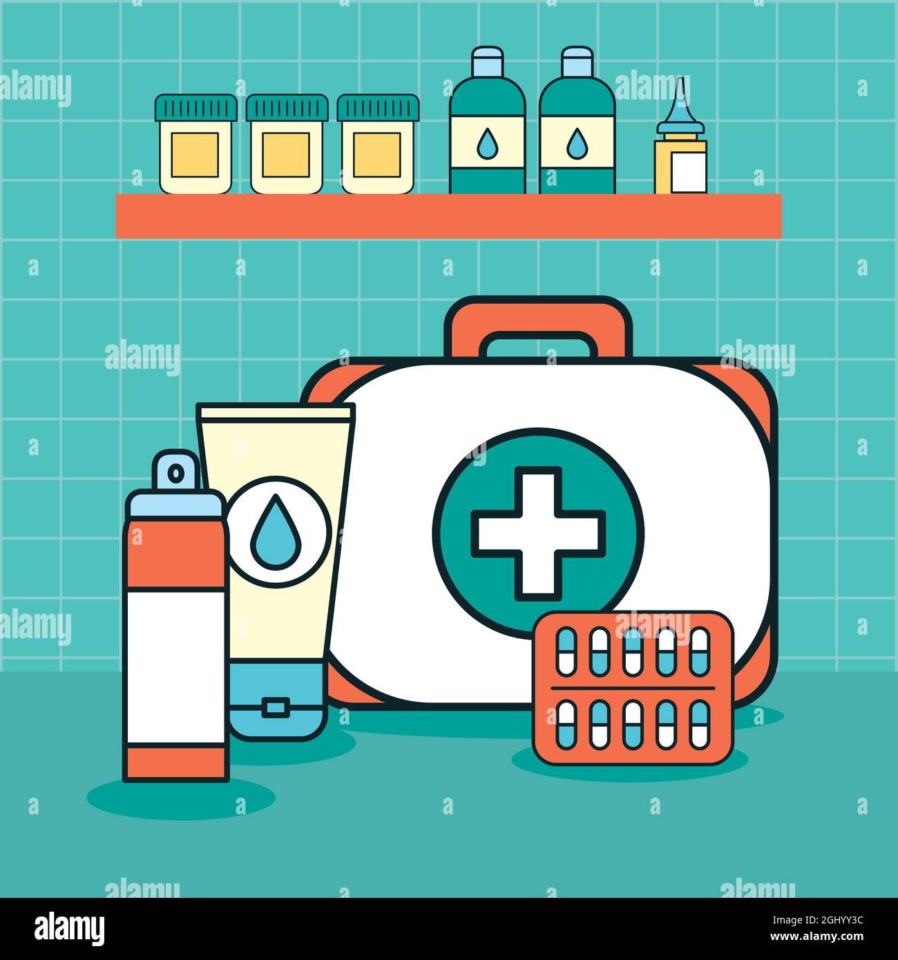 medical kit and drugs icons Stock Vector Image & Art - Alamy
