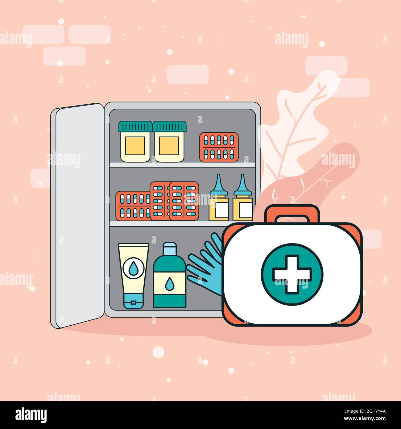 medical kit and medicines icons Stock Vector Image & Art - Alamy