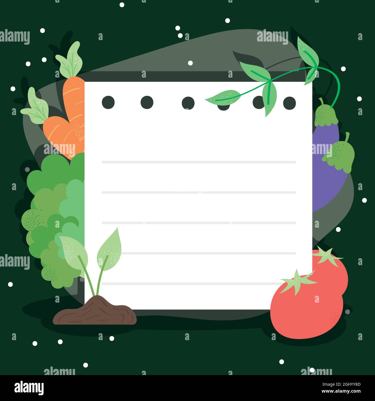 fresh vegetables and paper sheet Stock Vector Image & Art - Alamy
