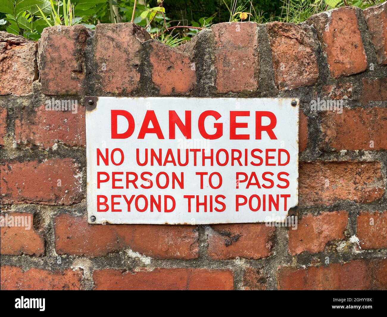 Danger Sign - No entry beyond this point Stock Photo - Alamy