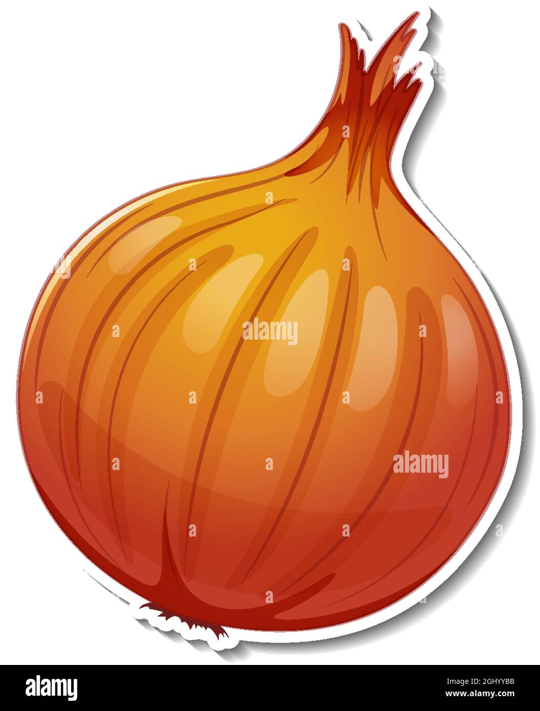 Onion sticker on white background illustration Stock Vector Image & Art ...