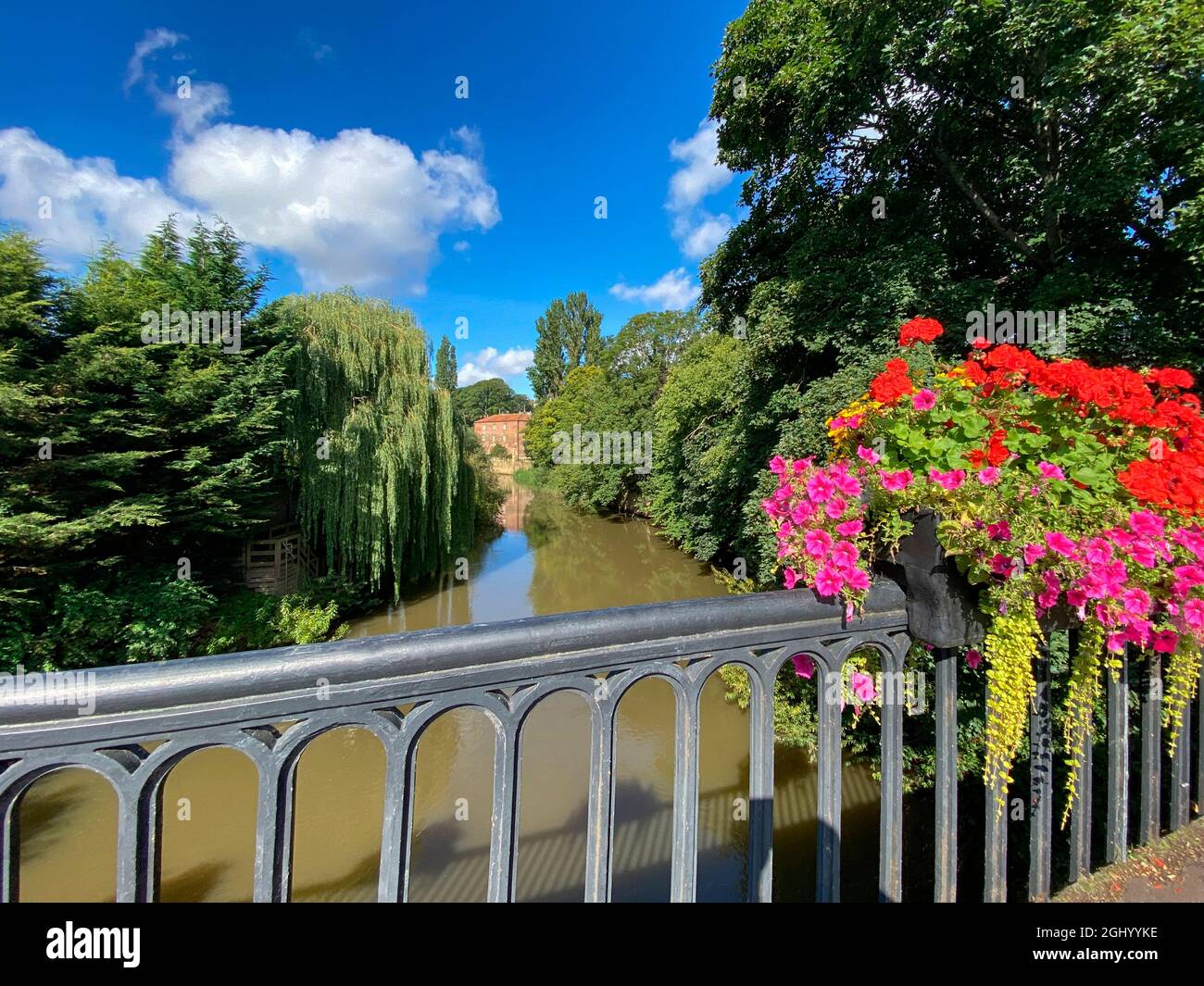 The River Derwent in the market town of Malton in North Yorkshire ...