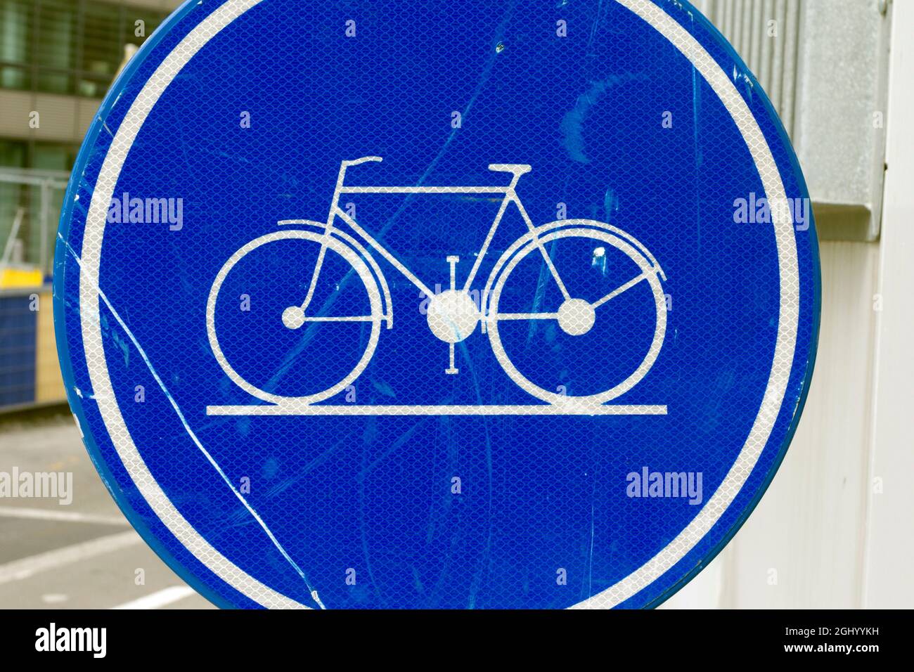 Traffic sign for cyclists in Brussels, Belgium Stock Photo - Alamy