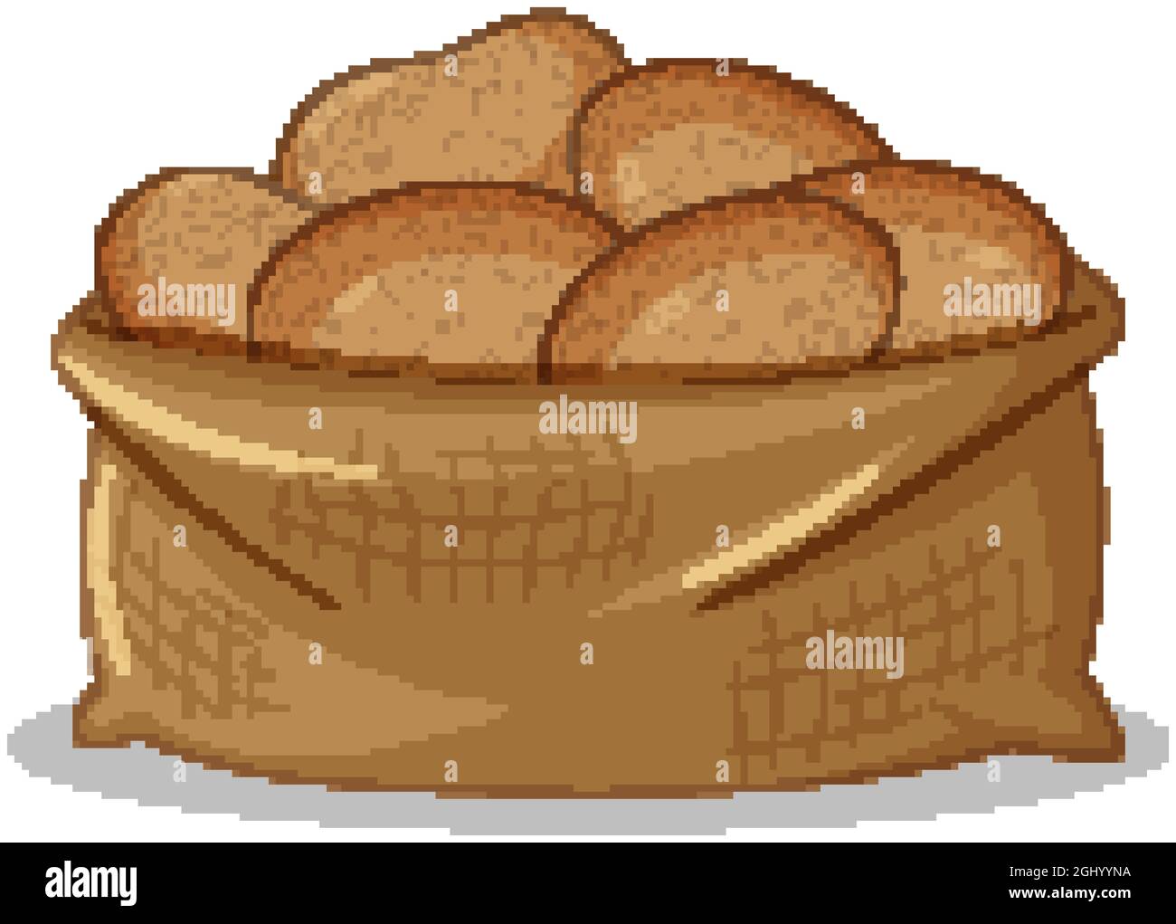 Sack of potatoes in cartoon style isolated illustration Stock Vector ...