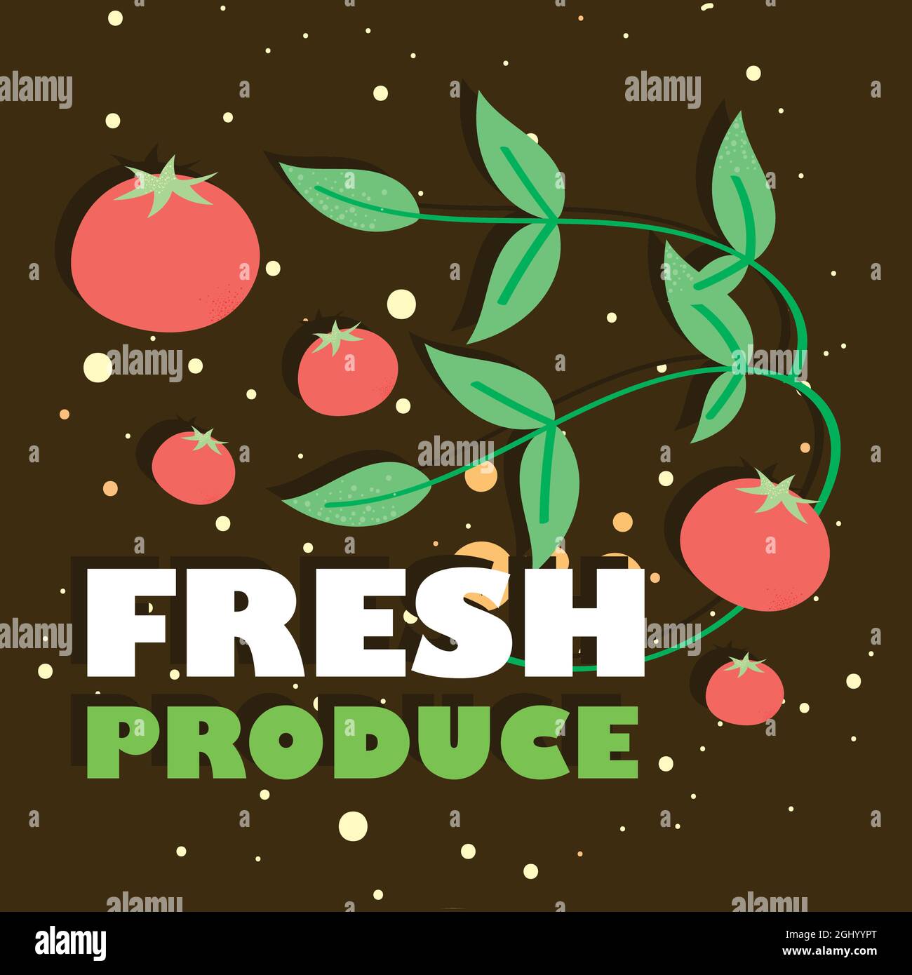 fresh produce poster with tomatoes Stock Vector Image & Art - Alamy