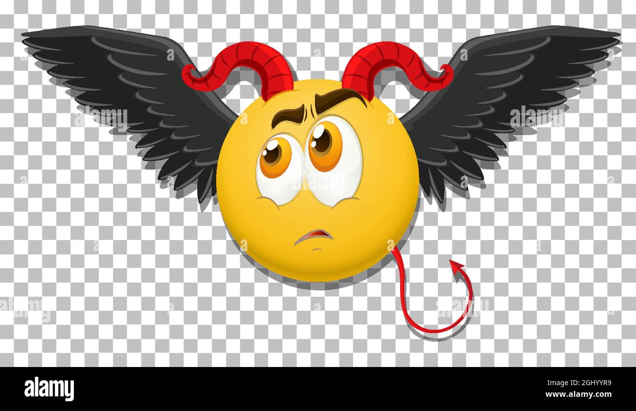 Devil emoticon with facial expression illustration Stock Vector Image ...