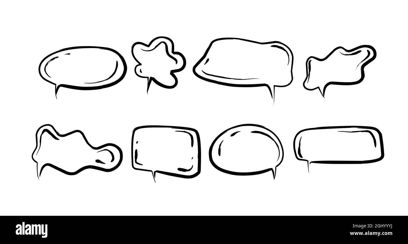 Hand drawn speech bubbles hi-res stock photography and images - Alamy