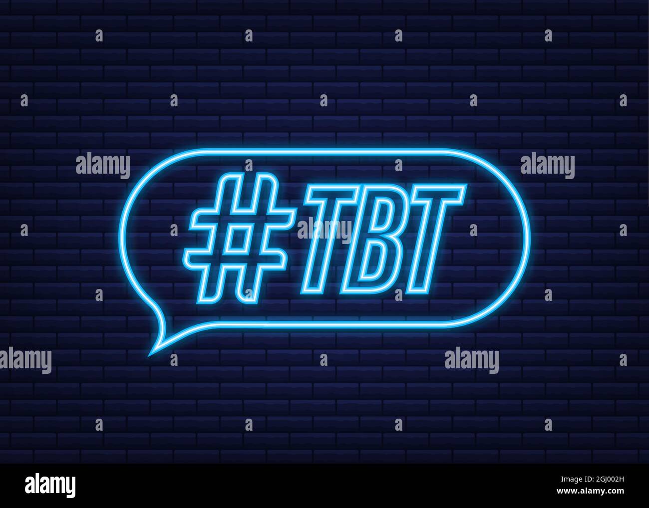 Tbt hashtag thursday throwback symbol. Neon icon. Vector stock ...