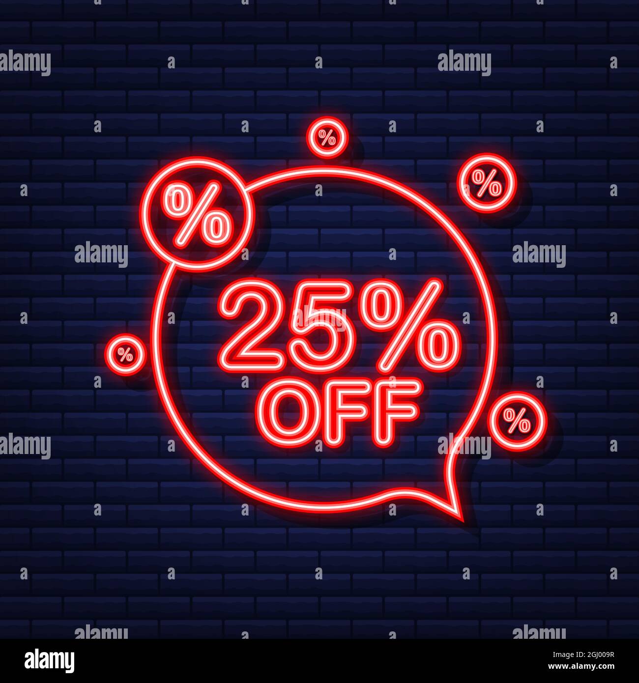 25 percent OFF Sale Discount Banner. Neon icon. Discount offer price ...