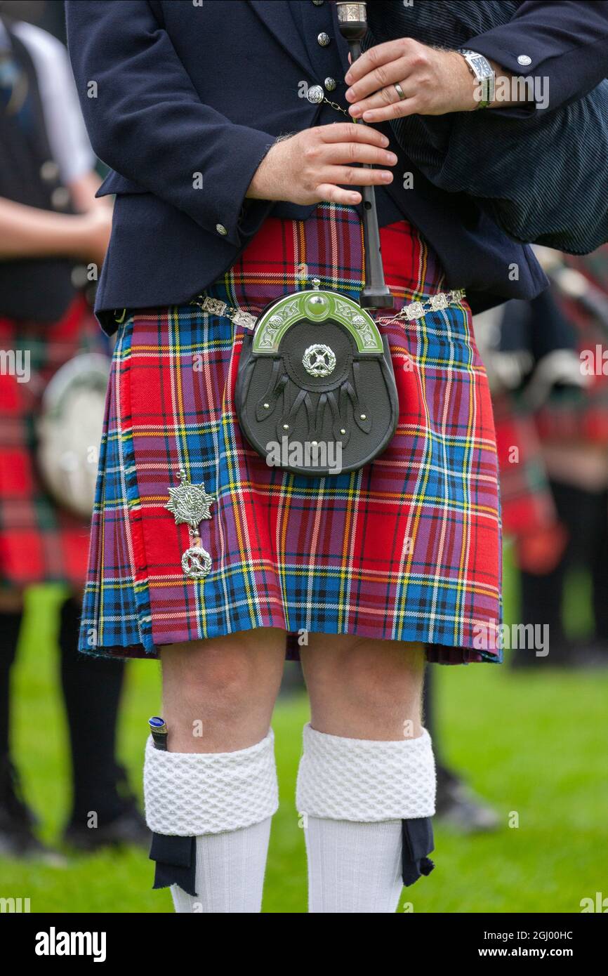 Piper at the Cowal Gathering Highland Games near Dunoon on the Cowal ...