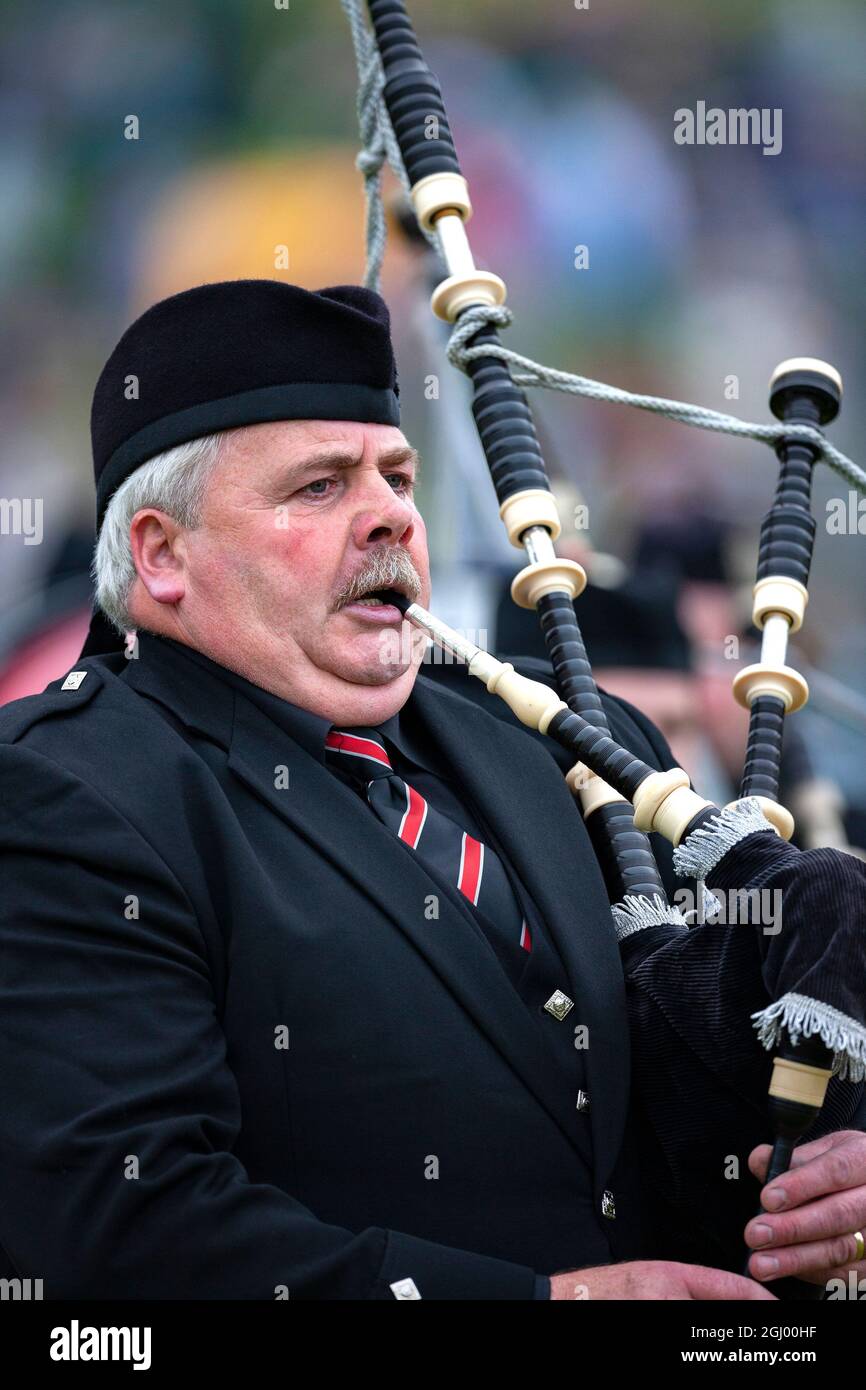 Piper at the Cowal Gathering Highland Games near Dunoon on the Cowal ...