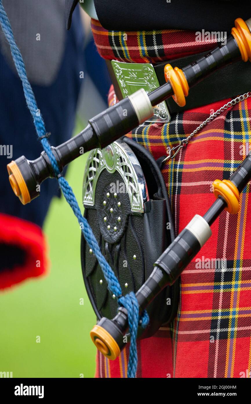 Piper at the Cowal Gathering Highland Games near Dunoon on the Cowal ...