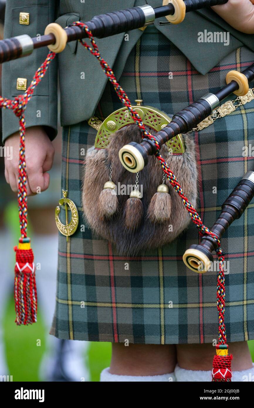 Piper at the Cowal Gathering Highland Games near Dunoon on the Cowal ...
