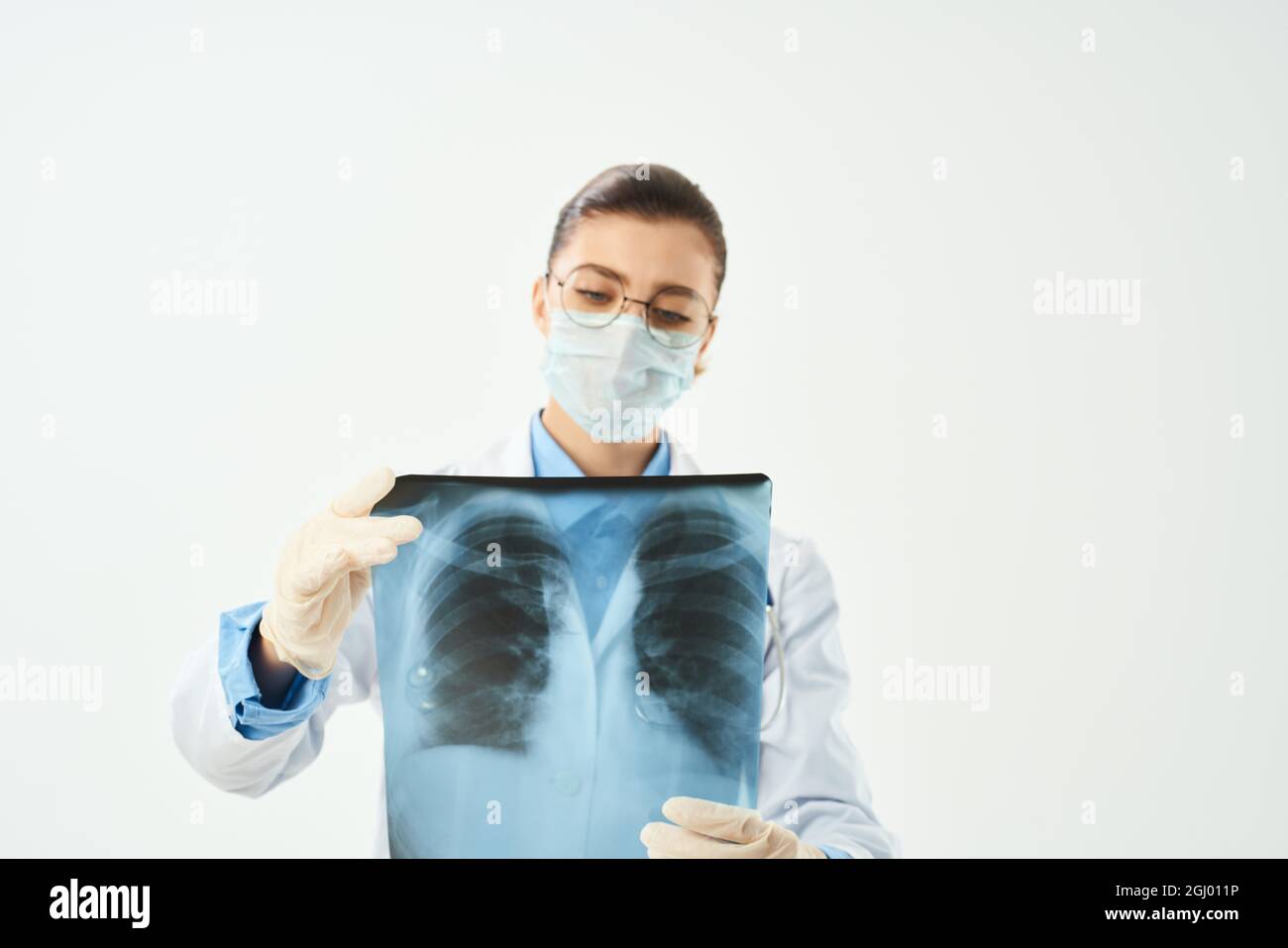 radiologist with x-ray health care light background Stock Photo - Alamy