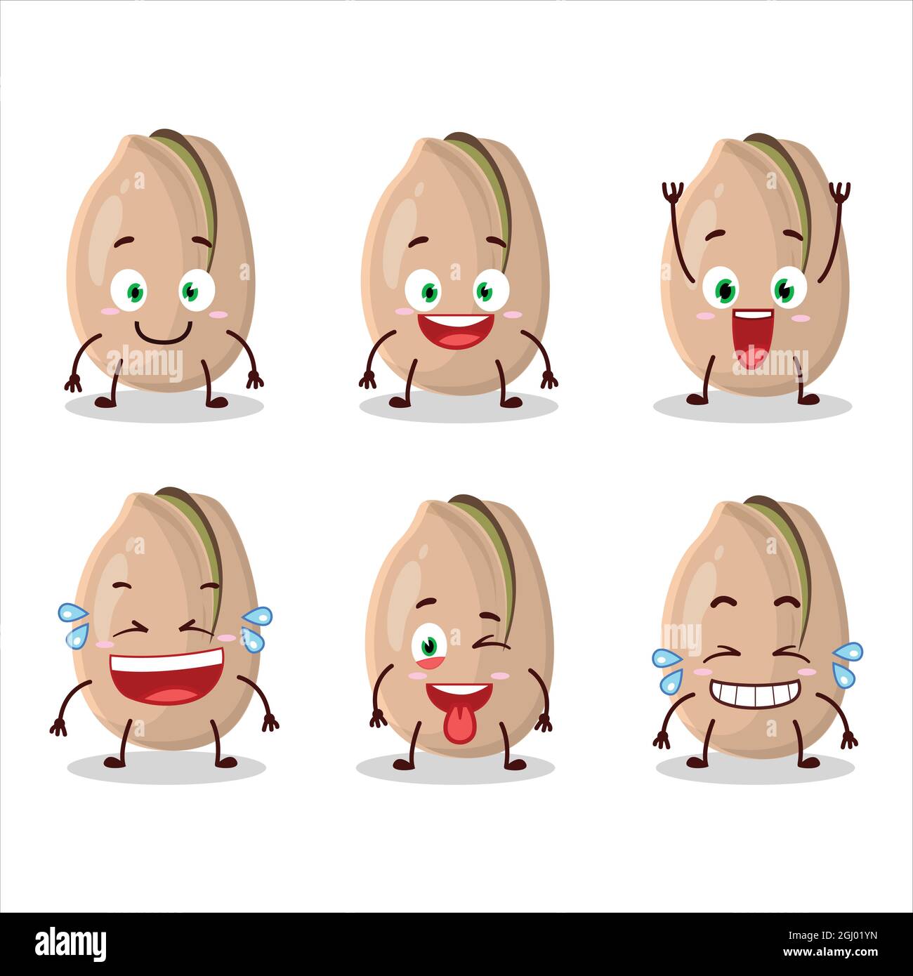Cartoon character of pistachios with smile expression. Vector ...