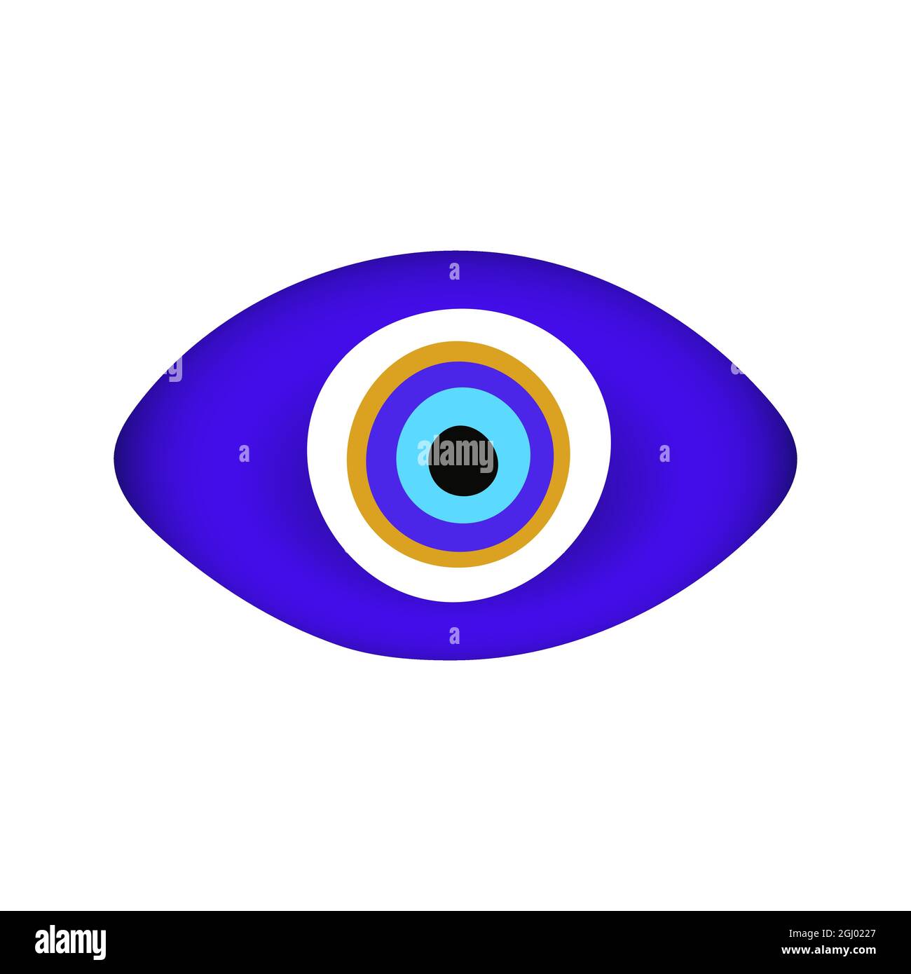 Blue oriental evil eye symbol amulet flat style design vector ...