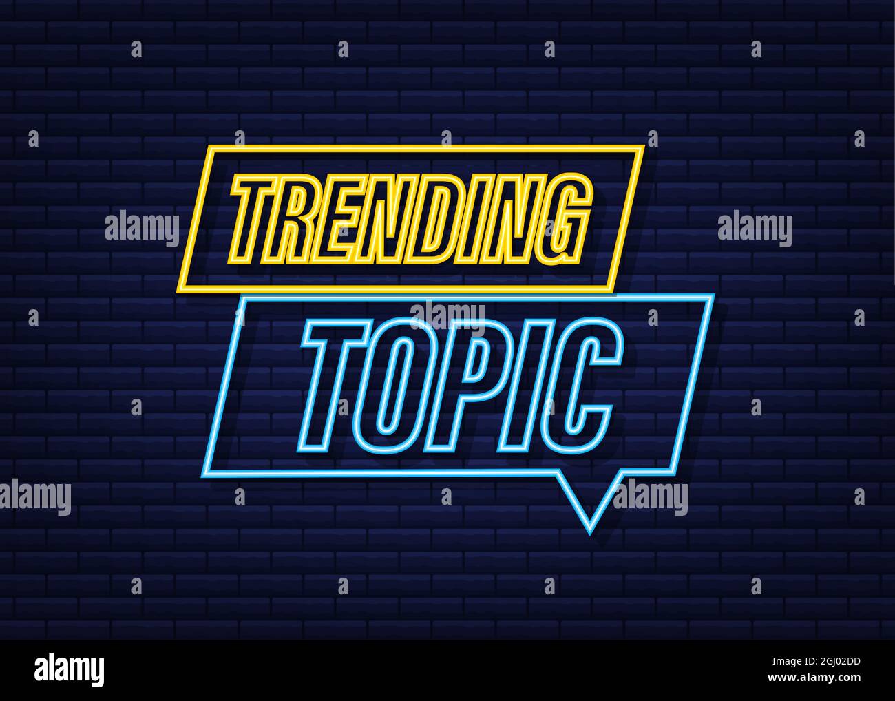 Trending topic neon icon badge. Ready for use in web or print design ...