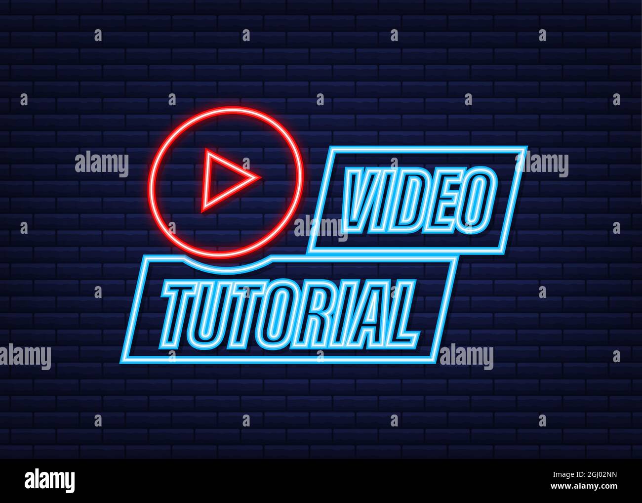 Video tutorials neon icon. Study and learning background, distance ...
