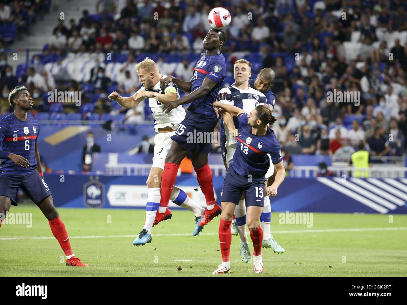Kurt Zouma of France between Paulus Arajuuri, Leo Vaisanen of Finland ...