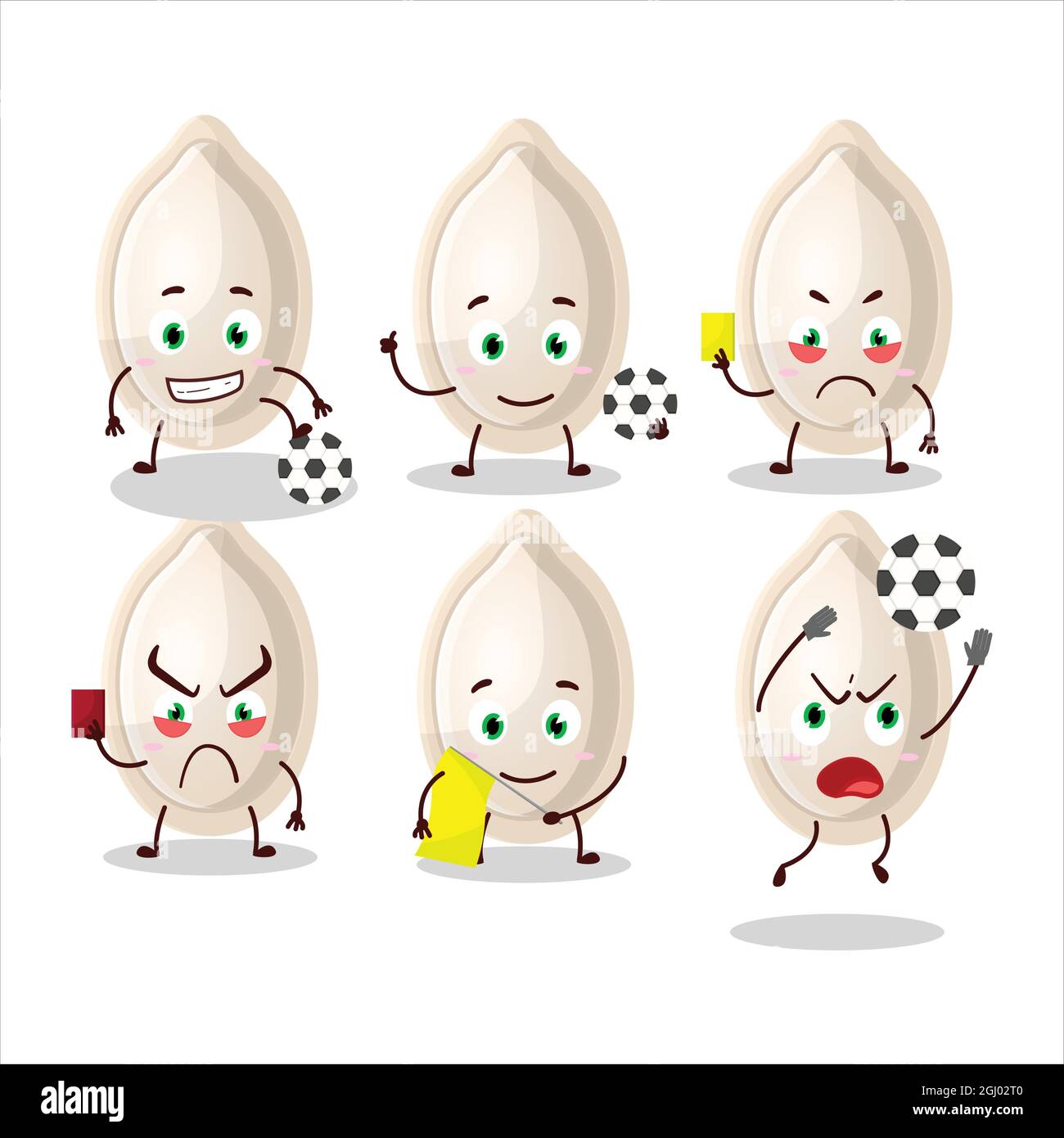 Pumpkin seed cartoon character working as a Football referee. Vector ...