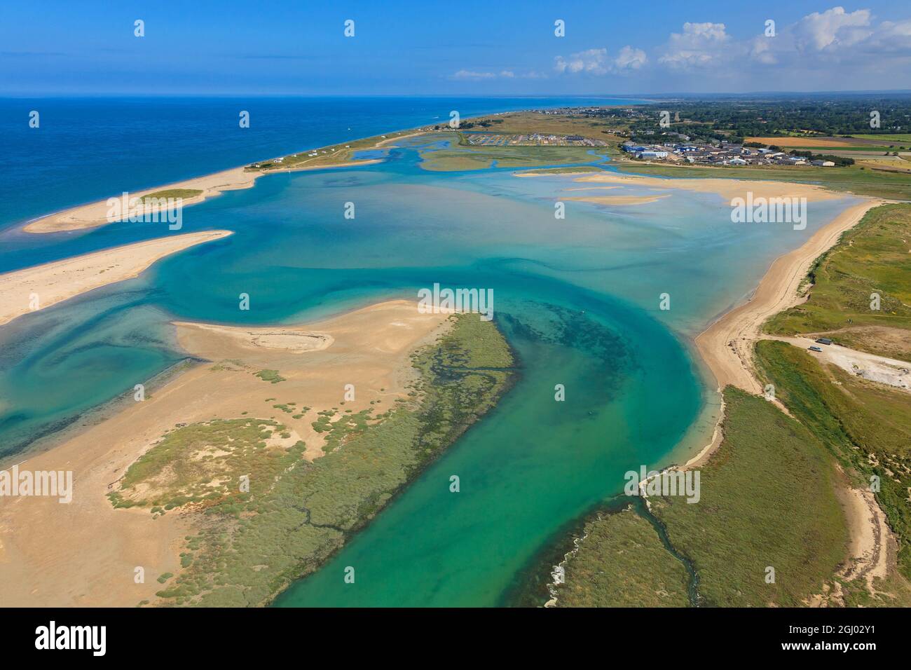 France. Normandy. Manche (50) Flight above the Havre de Blainville ...