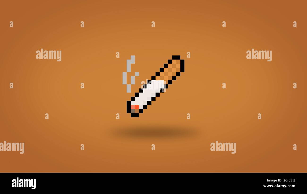 Pixel 8 bit gaming cigarette wallpaper - high res 4k background Stock ...