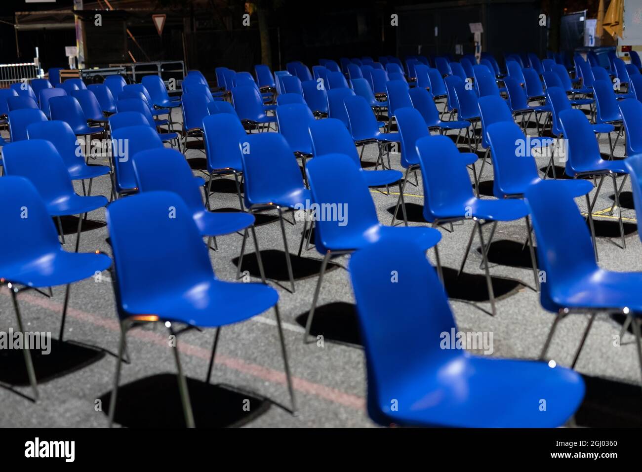 desolating rows of empty seats, in a place commonly used for outdoor ...