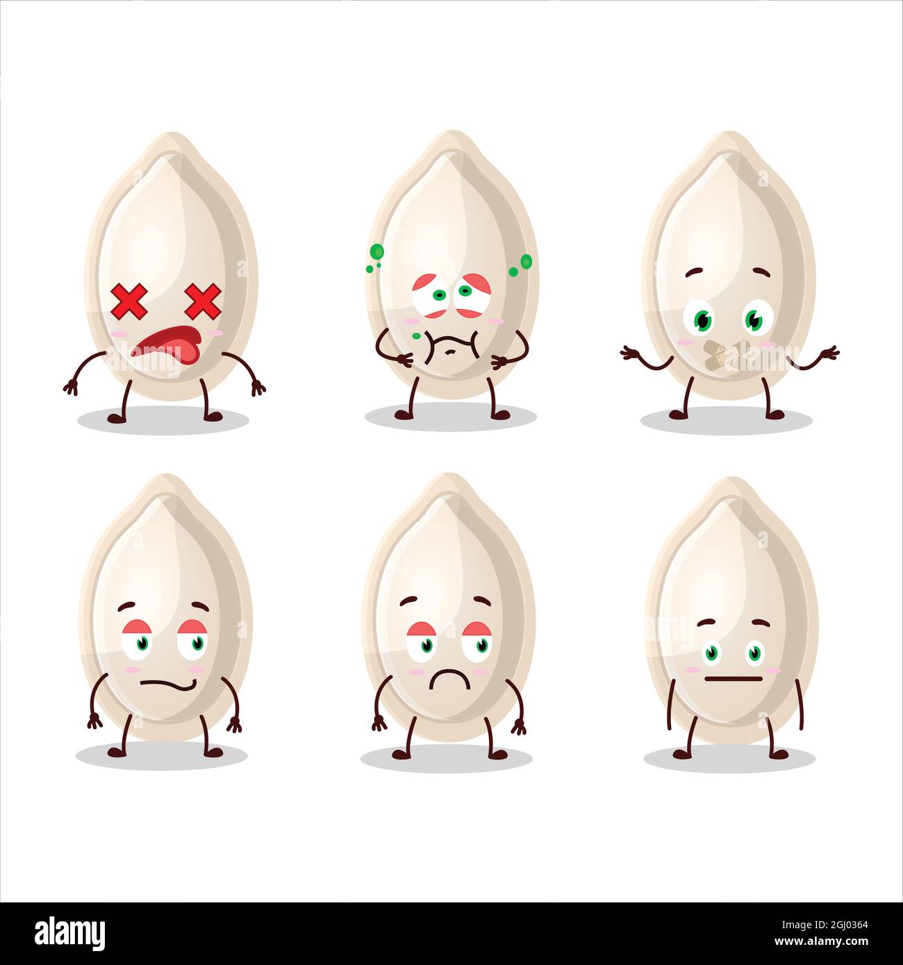 Pumpkin seed cartoon character with nope expression. Vector ...