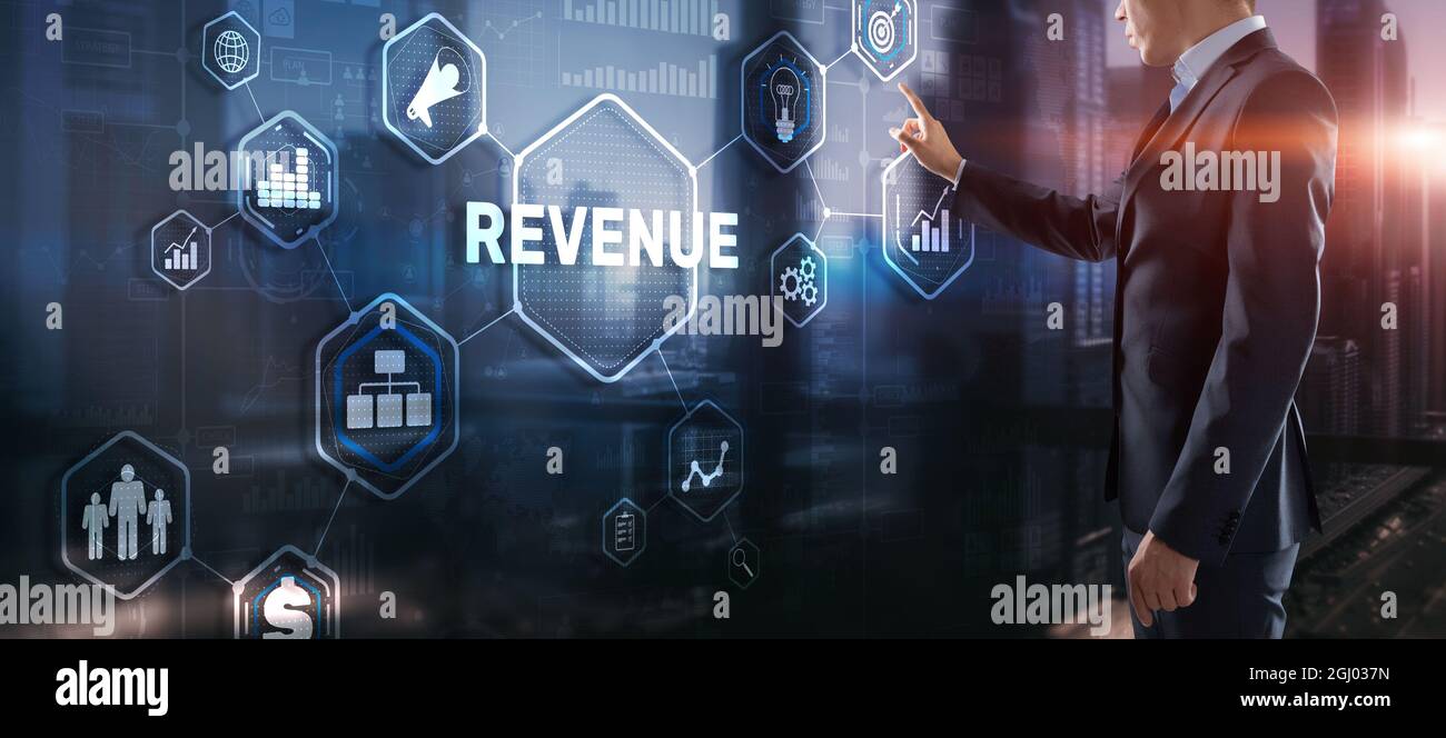 Revenue. Raising income concept. The businessman plans to increase his ...