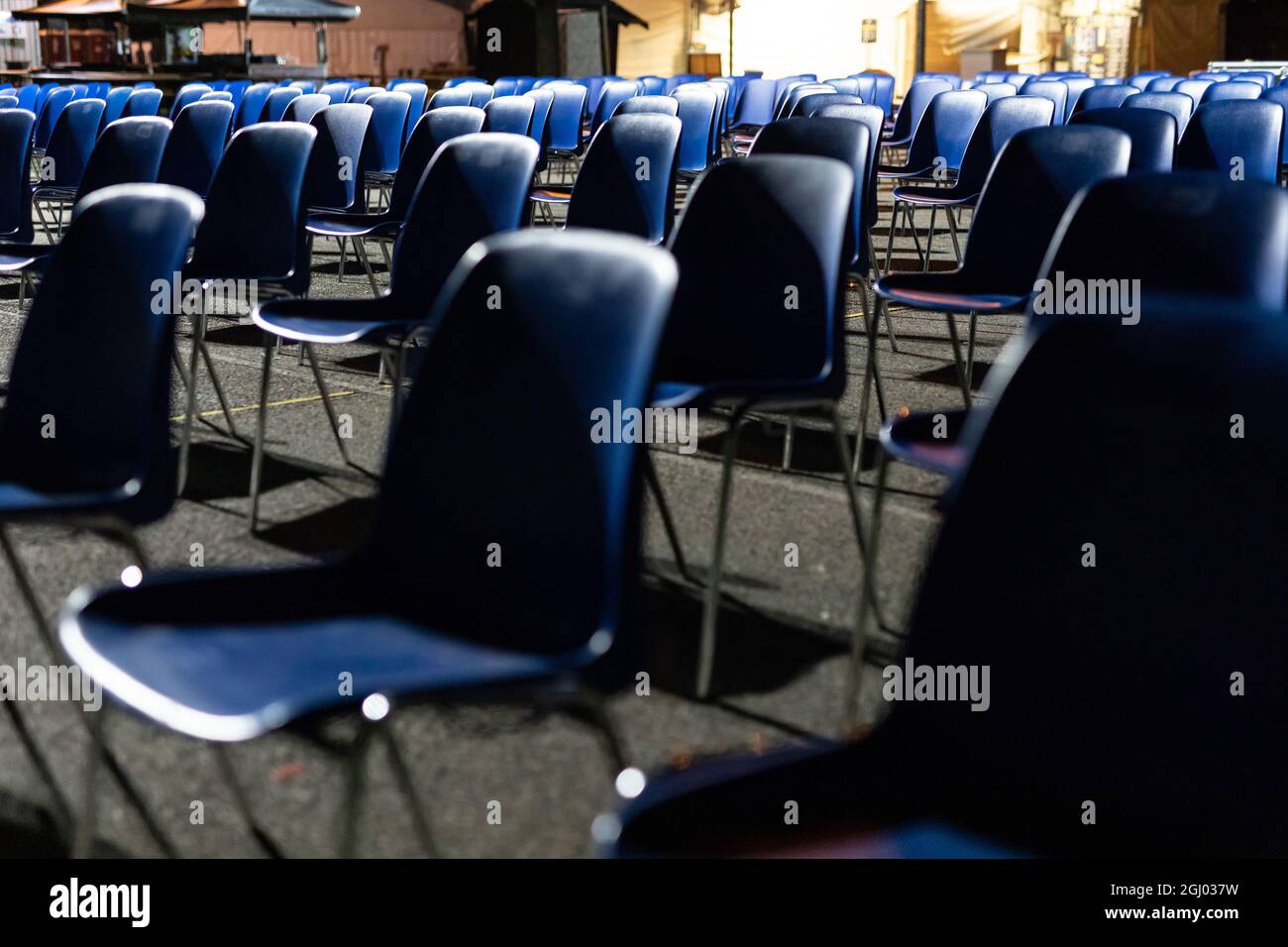 desolating rows of empty seats, in a place commonly used for outdoor ...